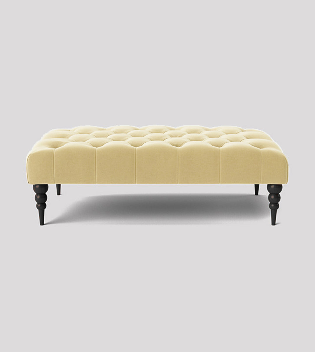 Alyana Rectangle Chesterfield Upholstered Footstool | R&M Furnishers LTD